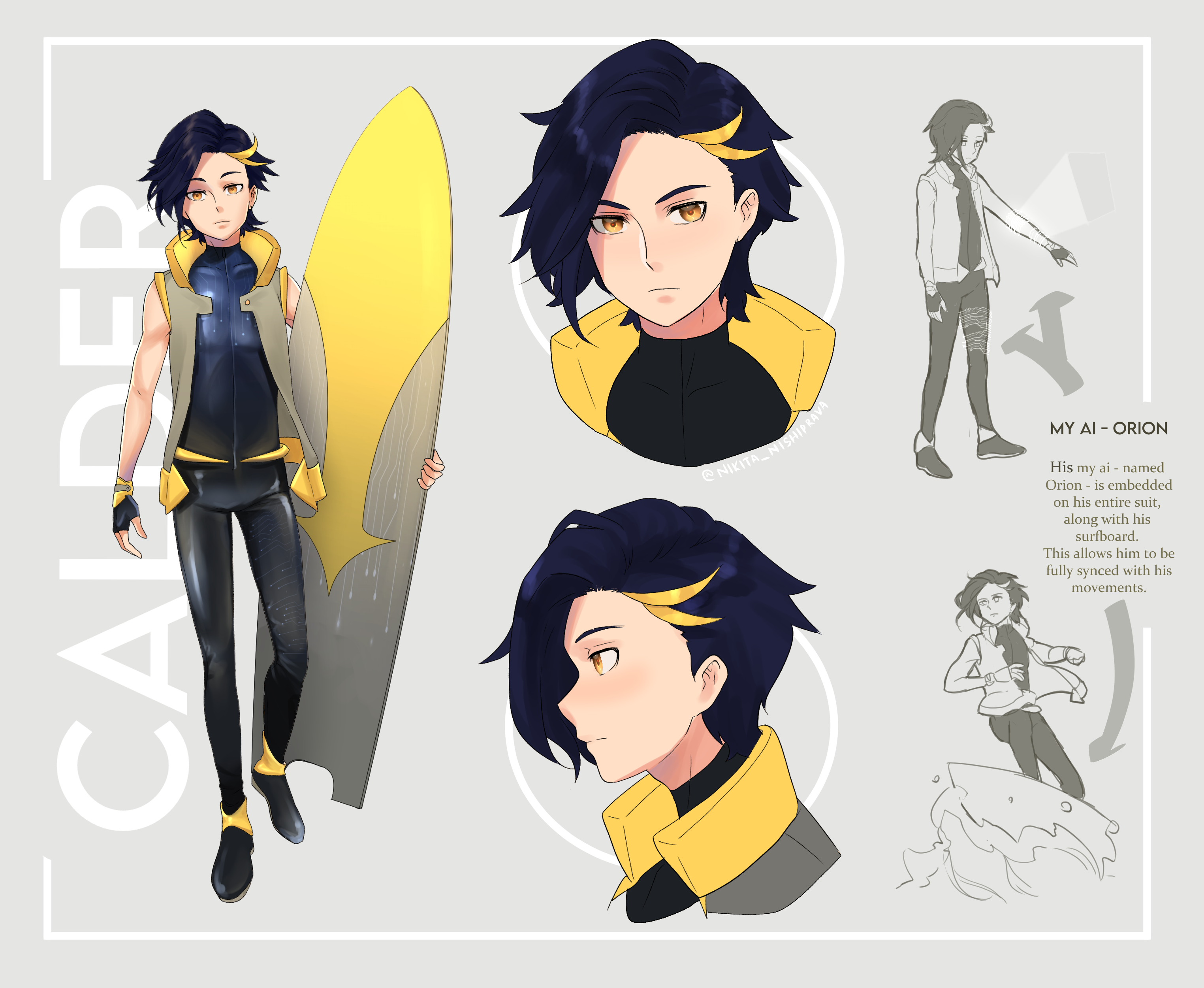 Calder - Blue Hunter OC Nikita Nishiprava - Illustrations ART street