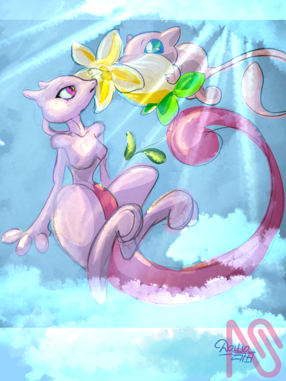 Pokemon Wallpaper Mewtwo And Mew