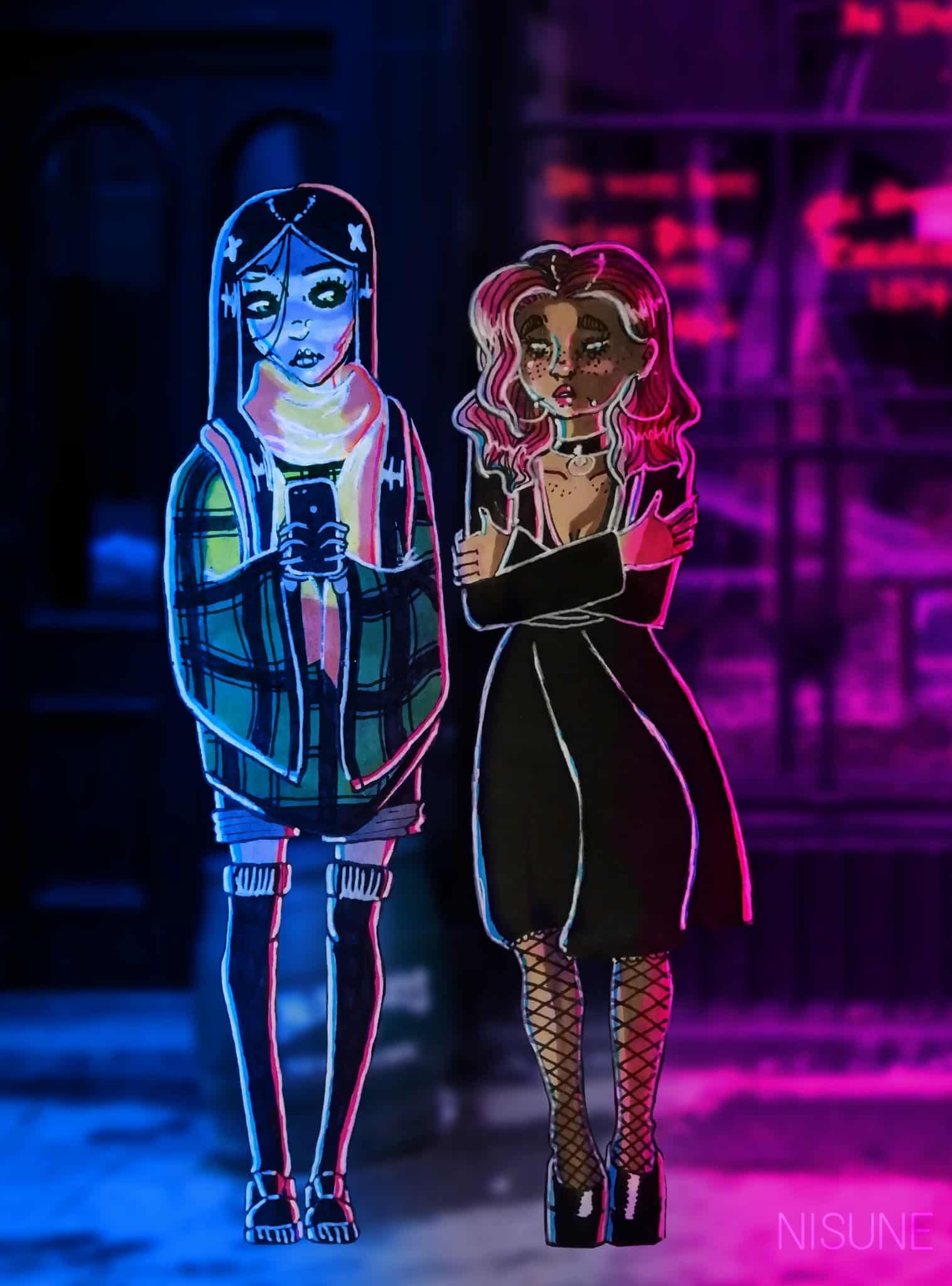 Neon Date Nisune - Illustrations ART street