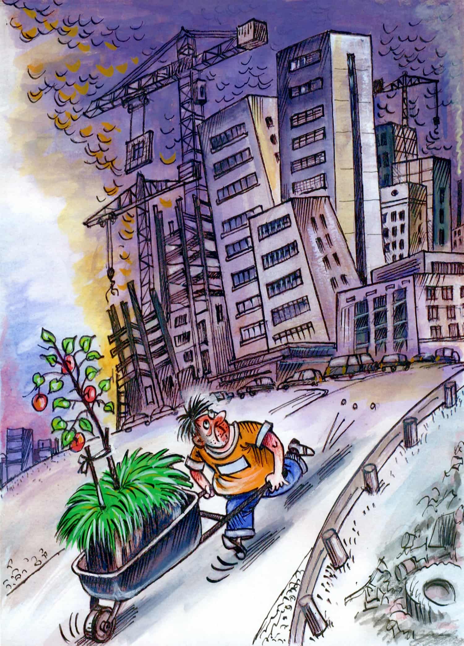 Smog in the city VALERI - Illustrations ART street