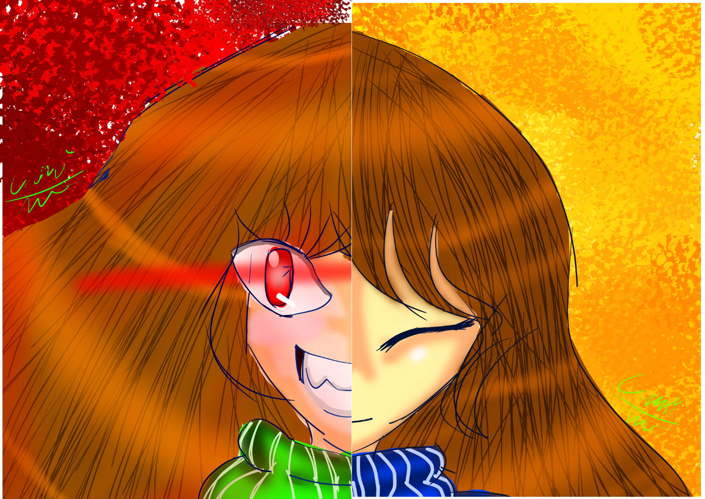 Frisk & Chara 🌹 Cami 🌹 - 插图 ART street