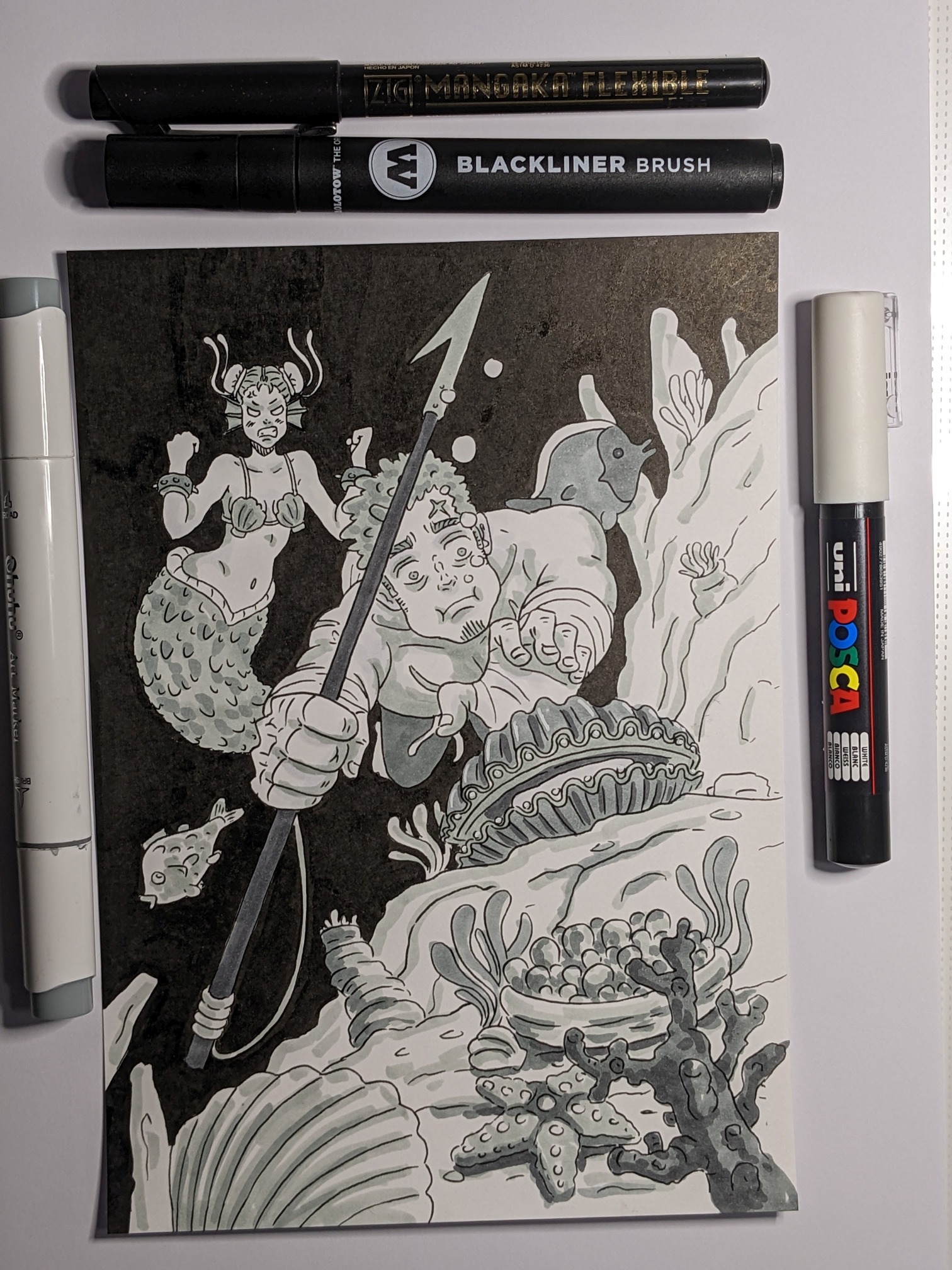 Inktober 2022 4.Scallop Zettel - Illustrations ART street