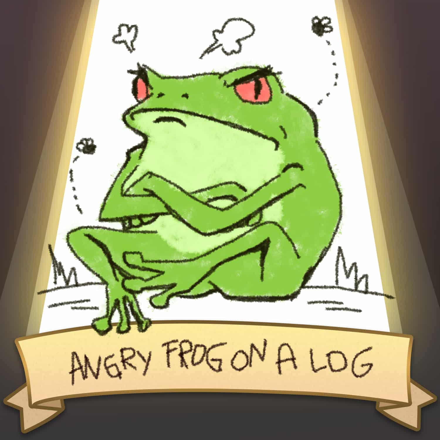 Angry frog on a log Karenochi - Illustrations ART street