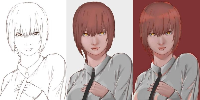 Makima (Chainsaw Man) Fanart Lilac - Illustrations ART street