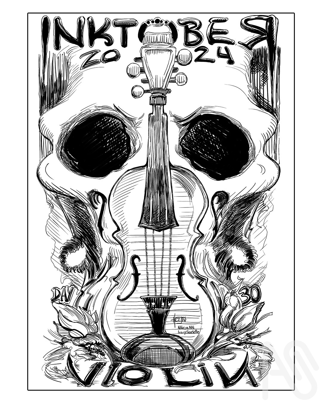 [Inktober 24] 30 - Violin HRZGraph - Illustrations ART street