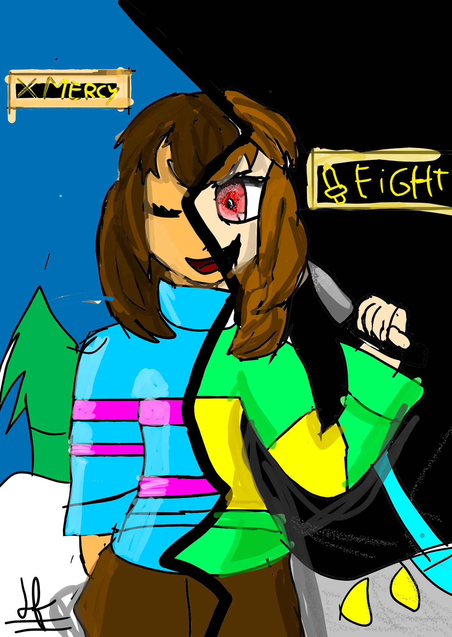 chara y Frisk Fredda Fazbear - Illustrations ART street