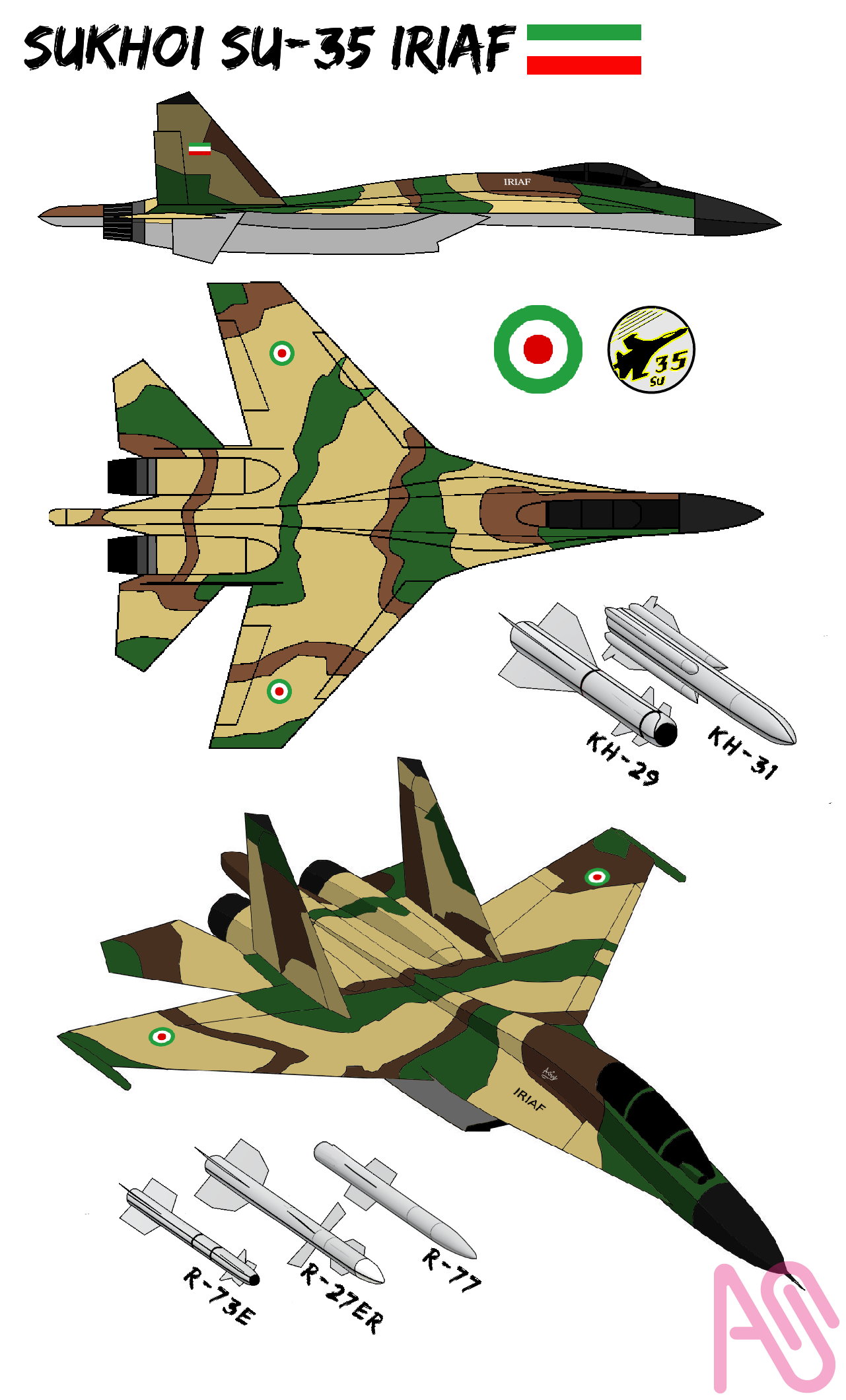 Sukhoi Su-35 Iran artin - Illustrations ART street