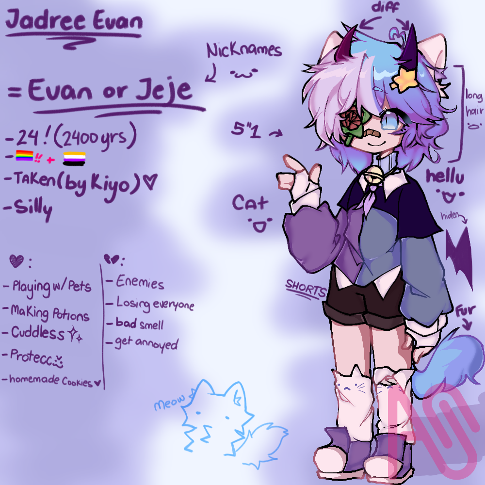 A reference sheet of my main ! Evan_Yt~!! - Illustrations ART street