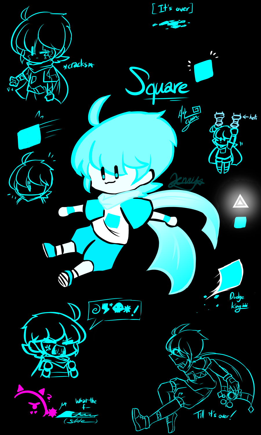 [ Just Shapes & Beats ] - Cyan The Square LStarFall - Illustrations ART ...