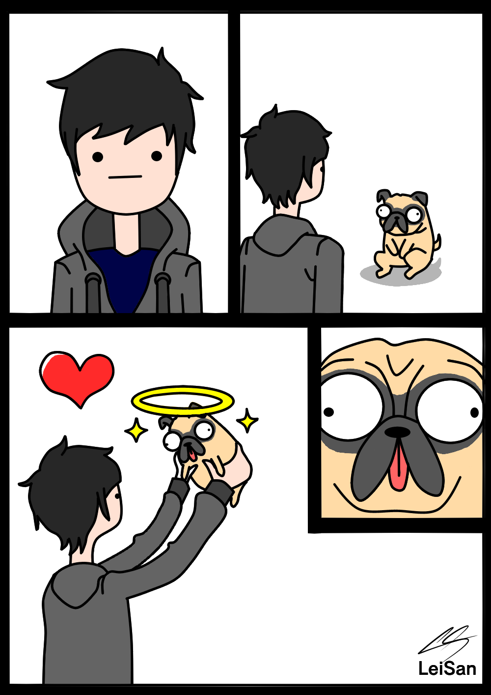 I Love Pugs LeiSan - Illustrations ART street