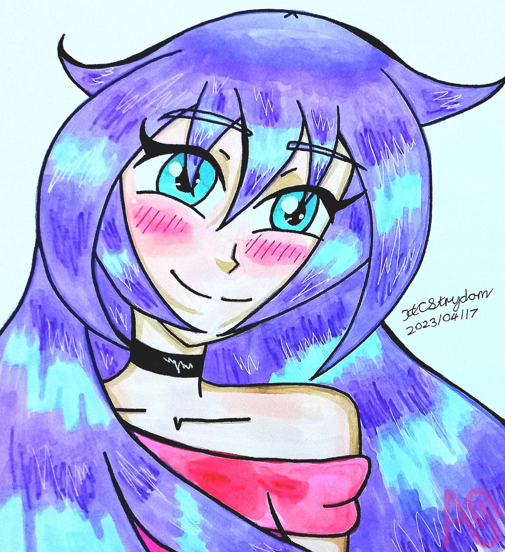Traditional Doodle - OC Kitty! NerdyStrawberryKitty - Illustrations ART ...