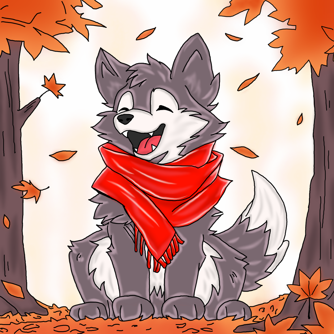 Wolfie in autumn Mika - Illustrations ART street