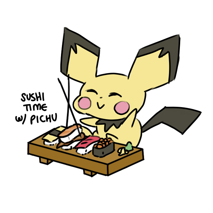 sushi time with pichu chocoberrymochi - Illustrations ART street