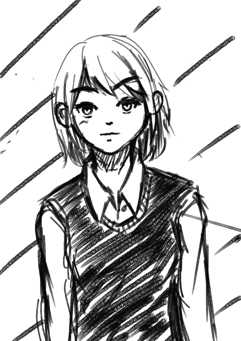 A Beautiful Short Hair Girl Bae Ryujin23 Illustrations Art Street