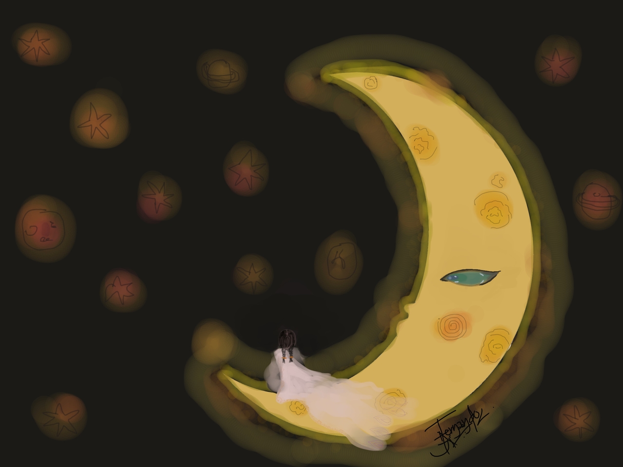 Moon girl Navo Fernando - Illustrations ART street