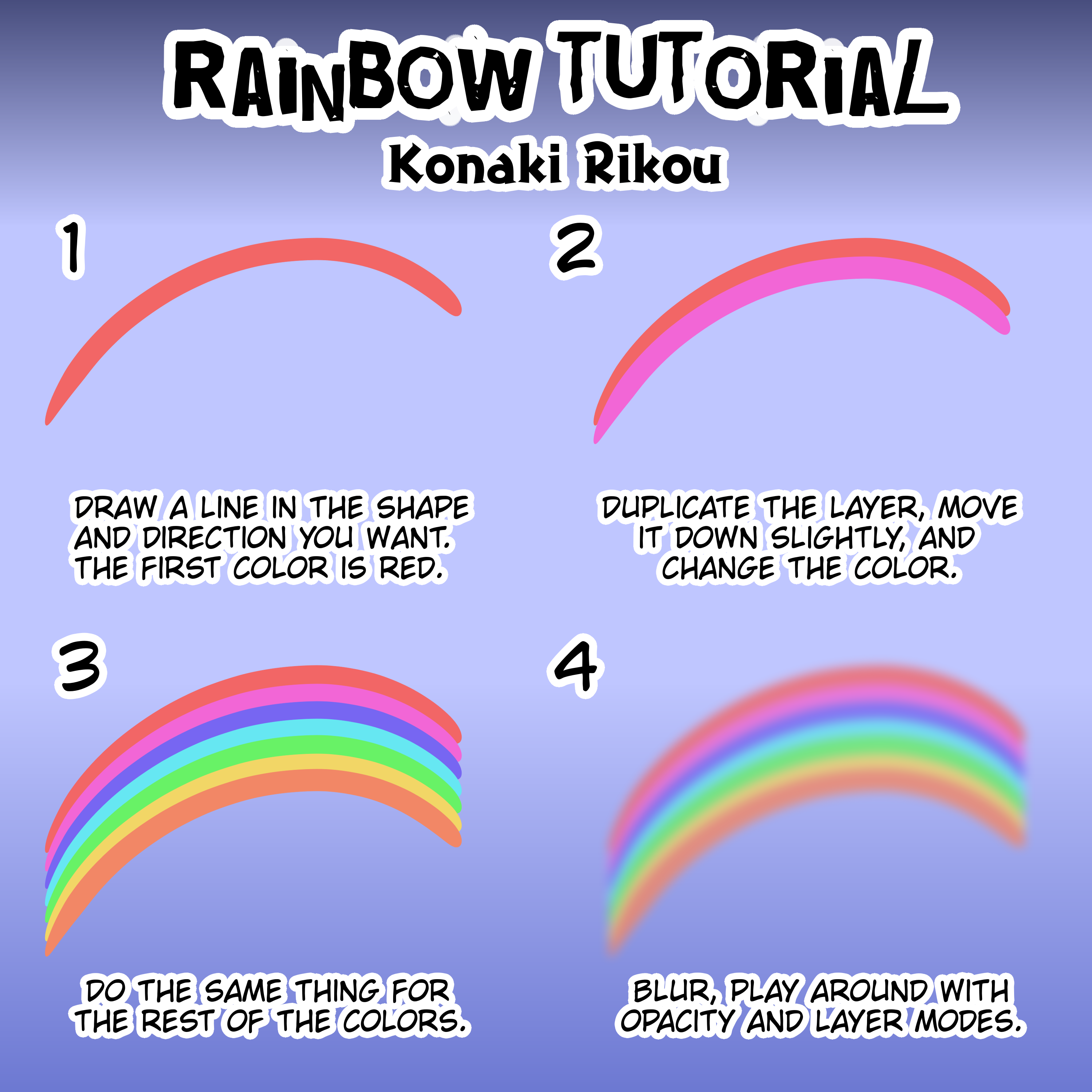 Rainbow Tutorial Konaki Rikou - Illustrations ART street