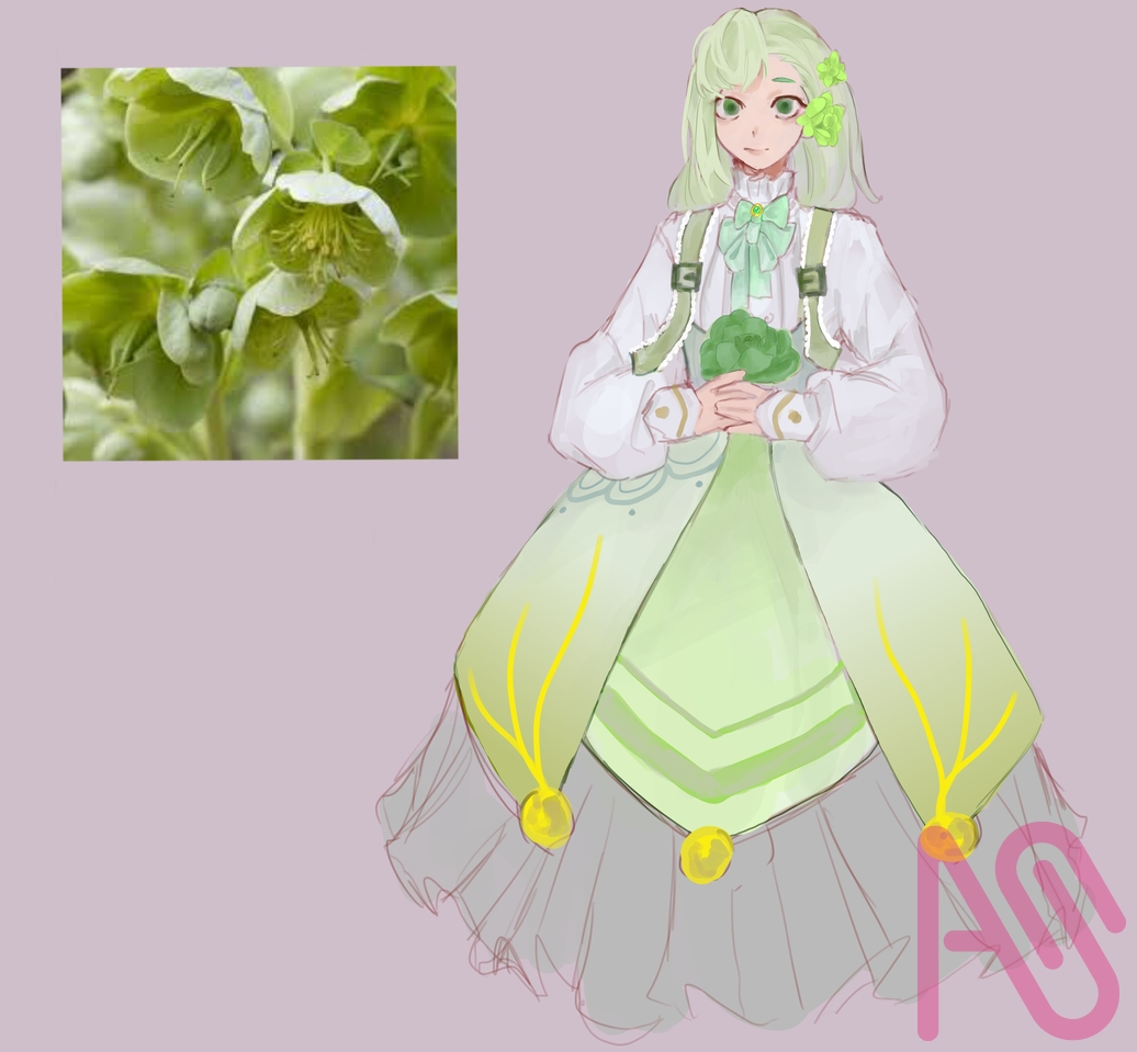Green flower keke - Illustrations ART street