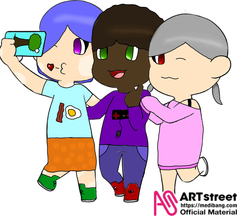 My three OC's IcedCoffee - Illustrations ART street