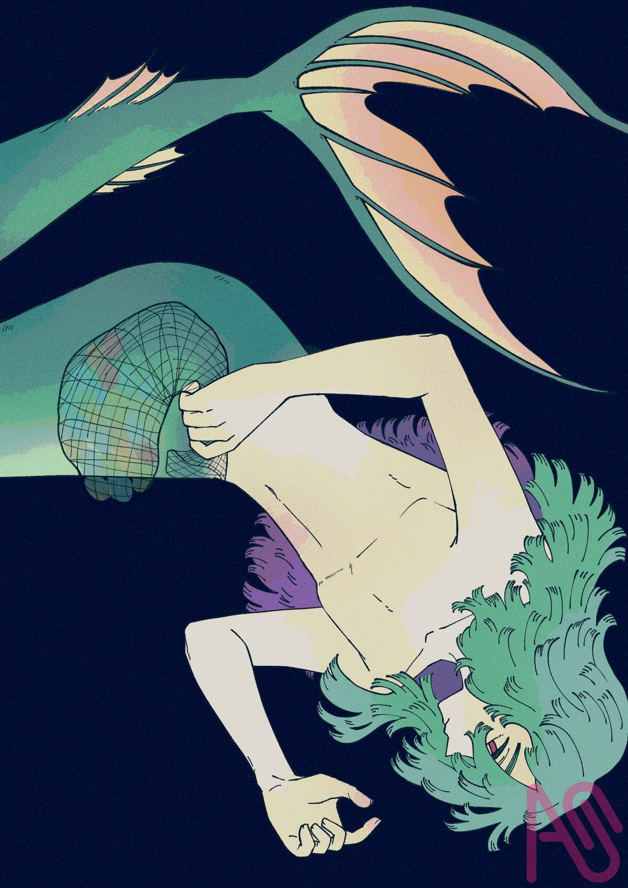 Sea glass merman TiredBamboo - Illustrations ART street