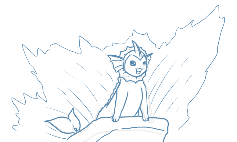 Sketch The Little Mervaporeon Lyud Soul - Illustrations ART street