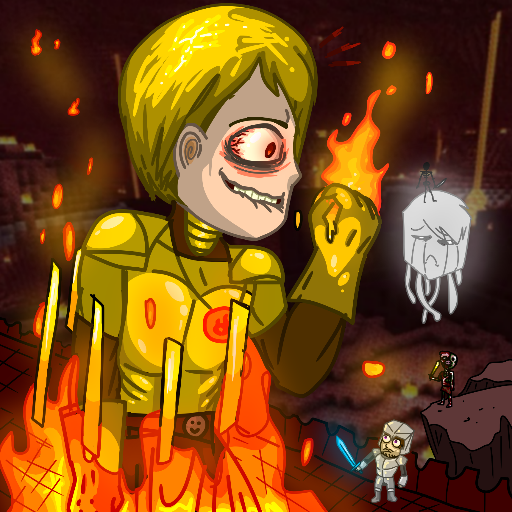 ifrit's humanization! [MINECRAFT] Nightmare puppet - Illustrations ART ...