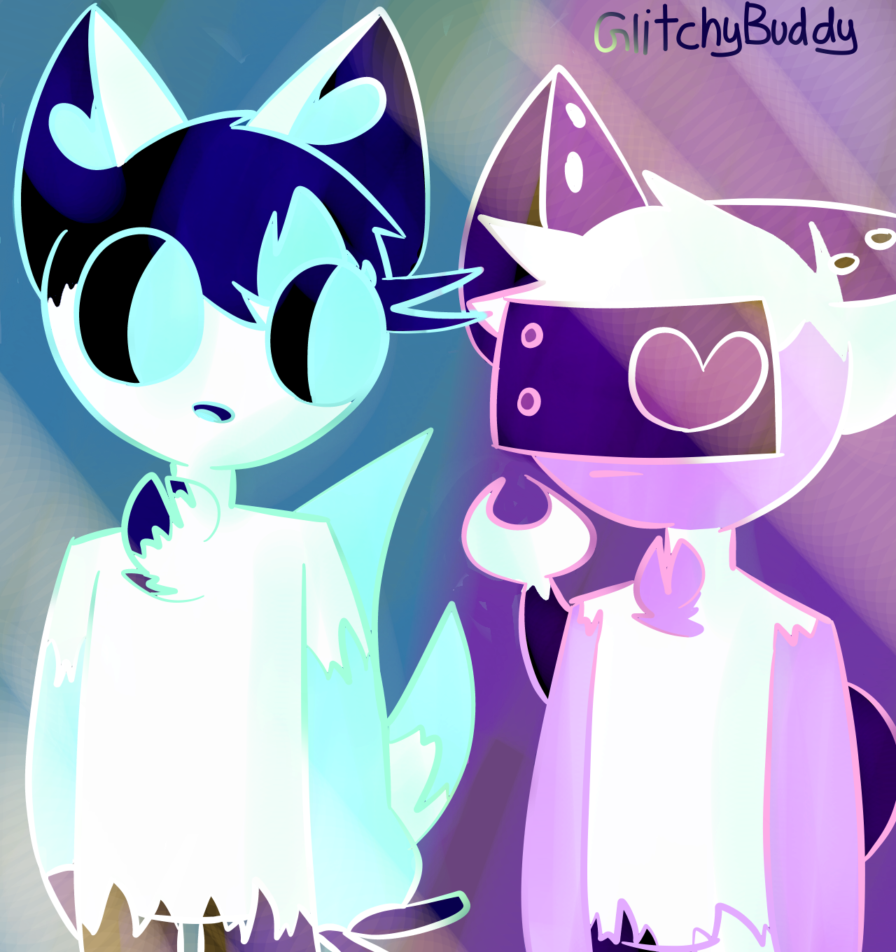 my first fursona oc GlitchyBuddy - Illustrations ART street