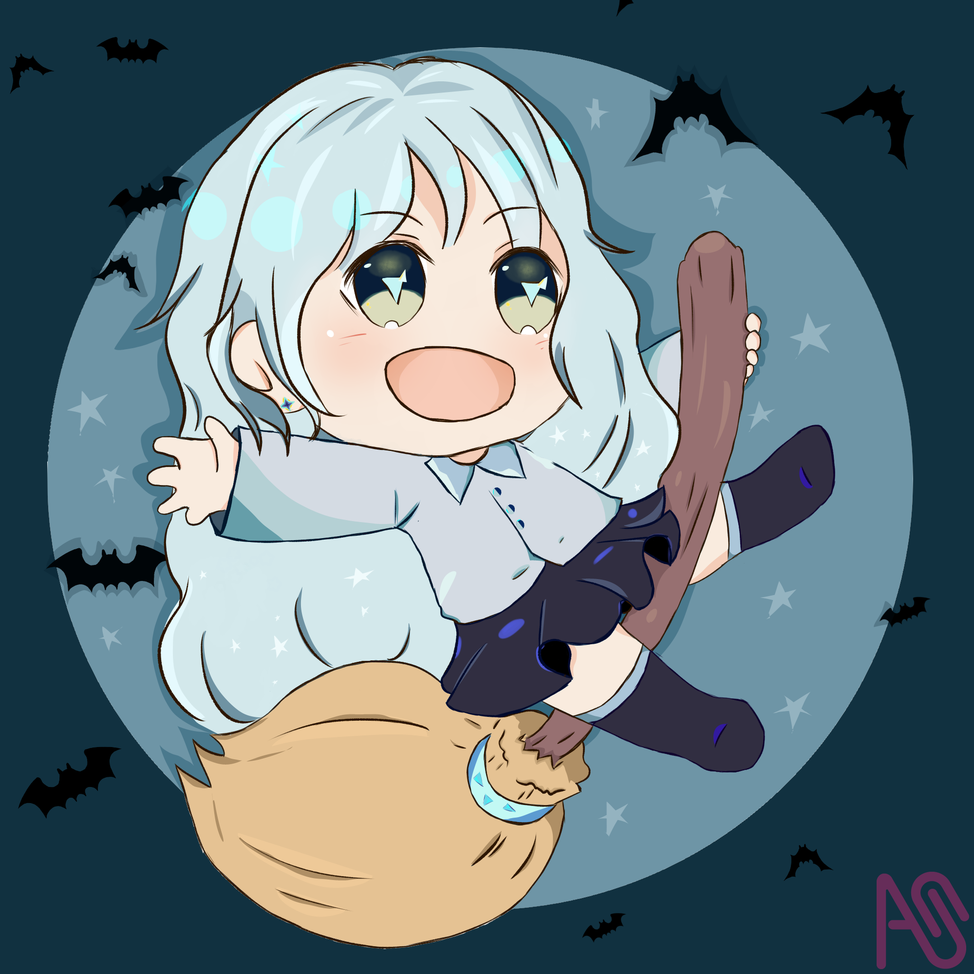 A witch student 🐈‍⬛ ANASLUIZA - Illustrations ART street