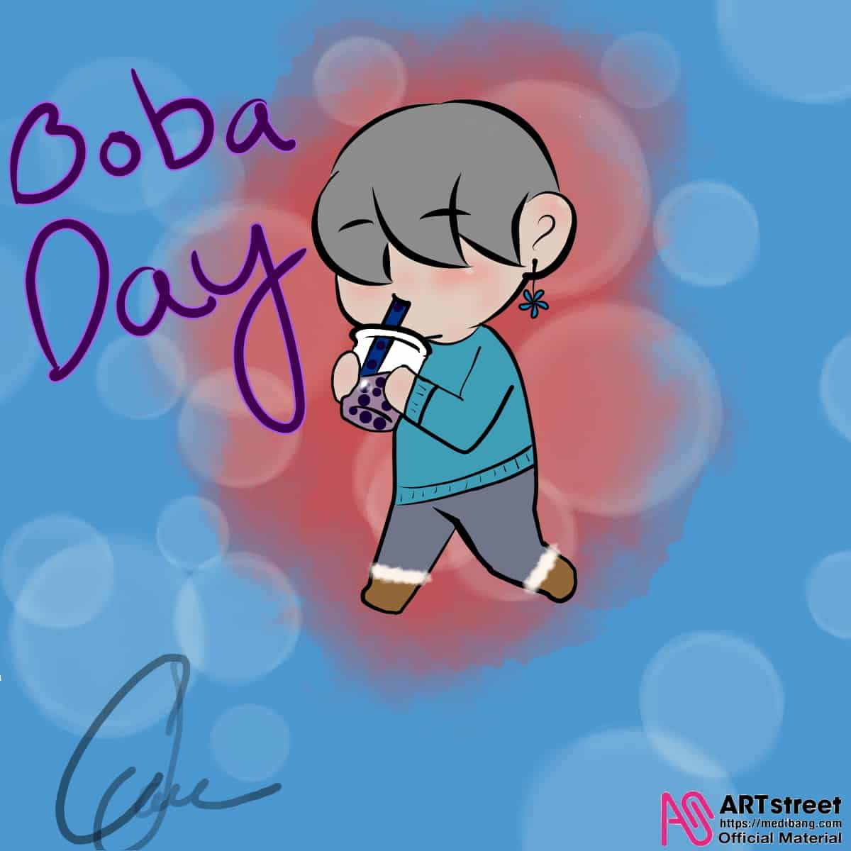 Boba Day (Flower ver.) Let_me_be_aj - Illustrations ART street