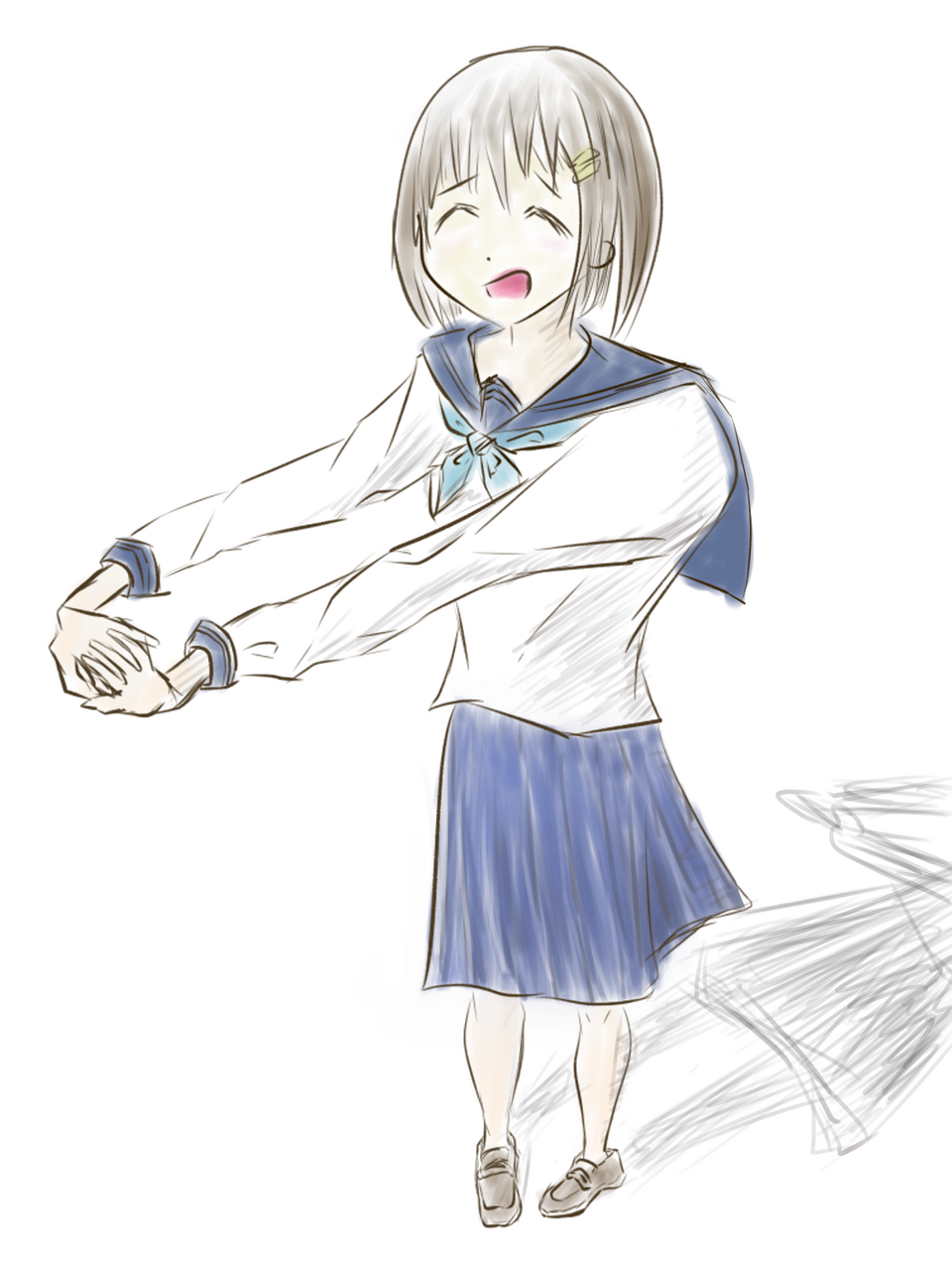 初めてのペンタブ。なぜこのポーズか、なぜ水彩かは自分でもわからん cat999 - Illustrations ART street