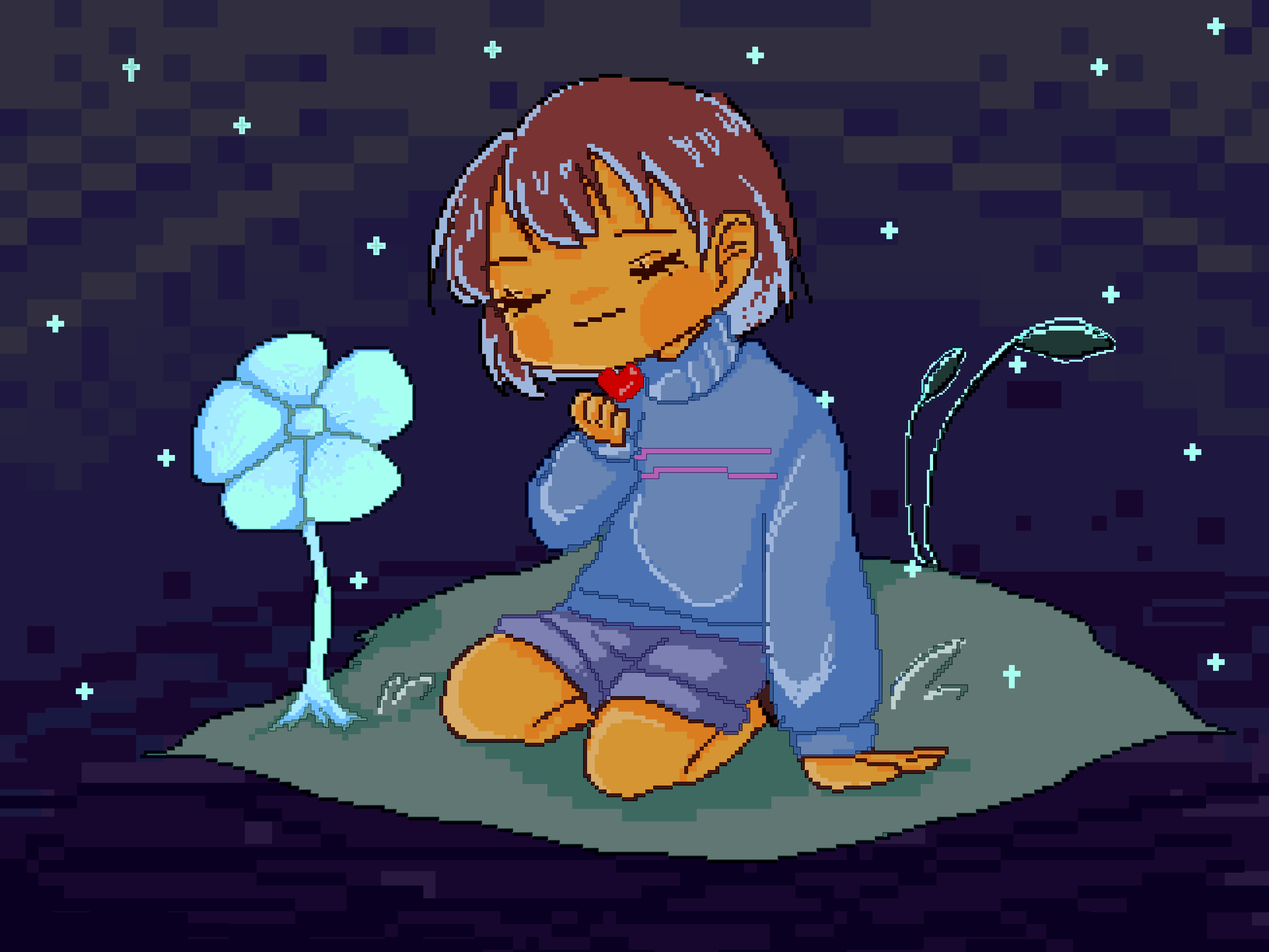 Frisk in Waterfall Mir_meo - 插畫 ART street