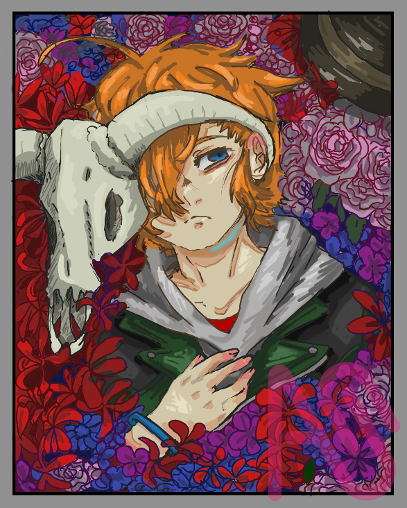 chuuya in a bed of flowers beans - 插图 ART street