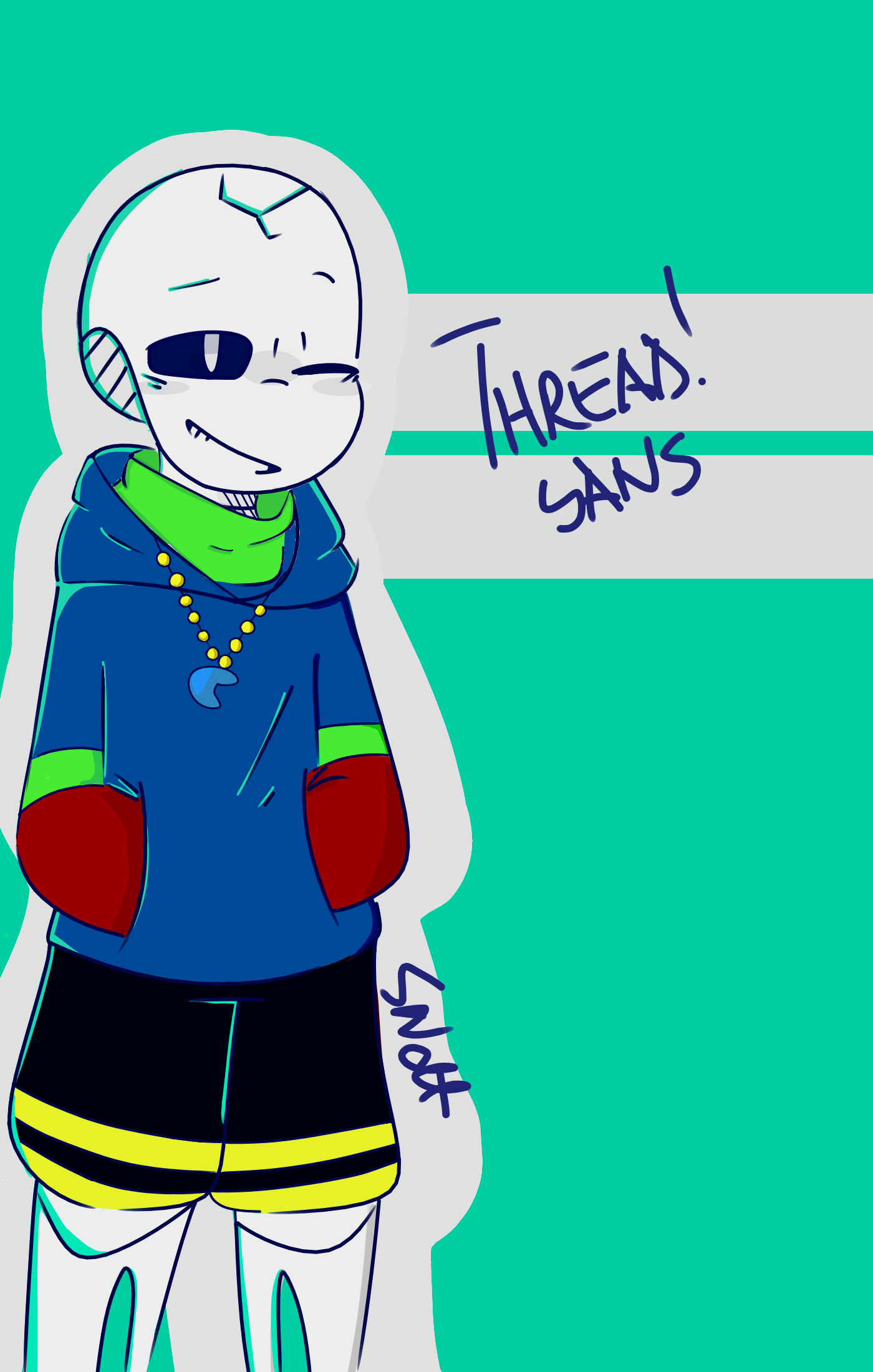 Threadtale Sans (fan art for their bday!) Natt - Illustrations ART street