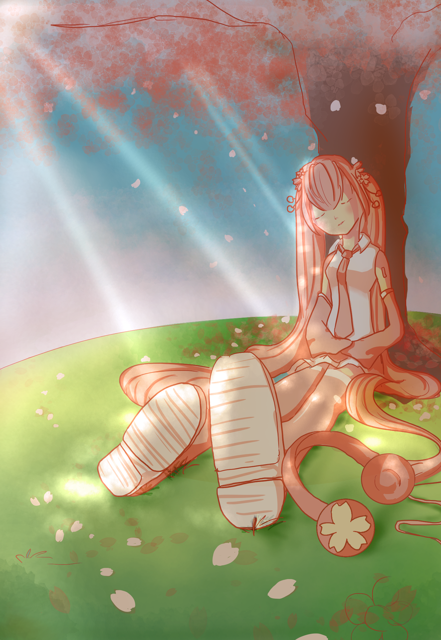 Sakura Miku on a sunny day Kori Artwork - Illustrations ART street