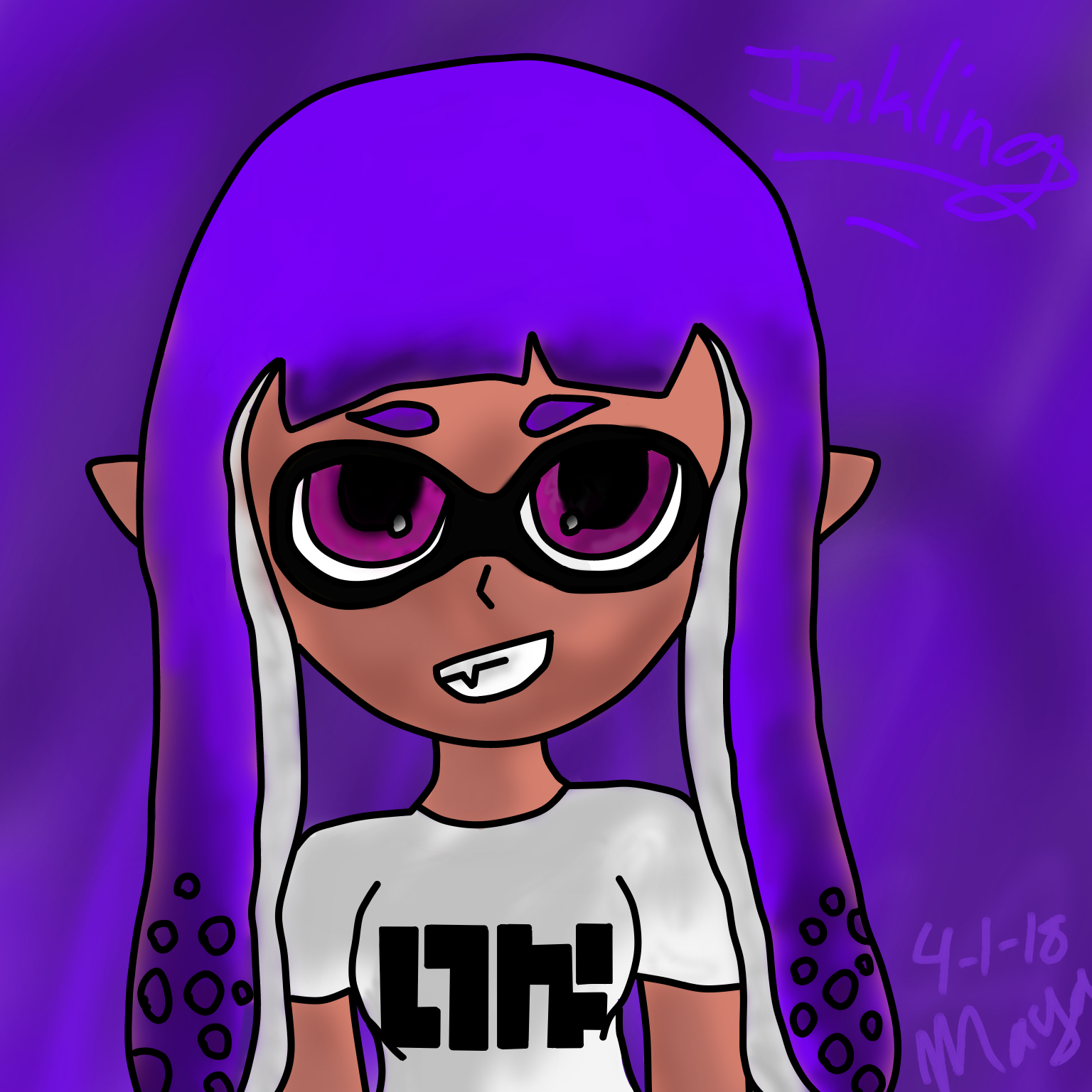 Purple Inkling Girl MayaCat - Illustrations ART street