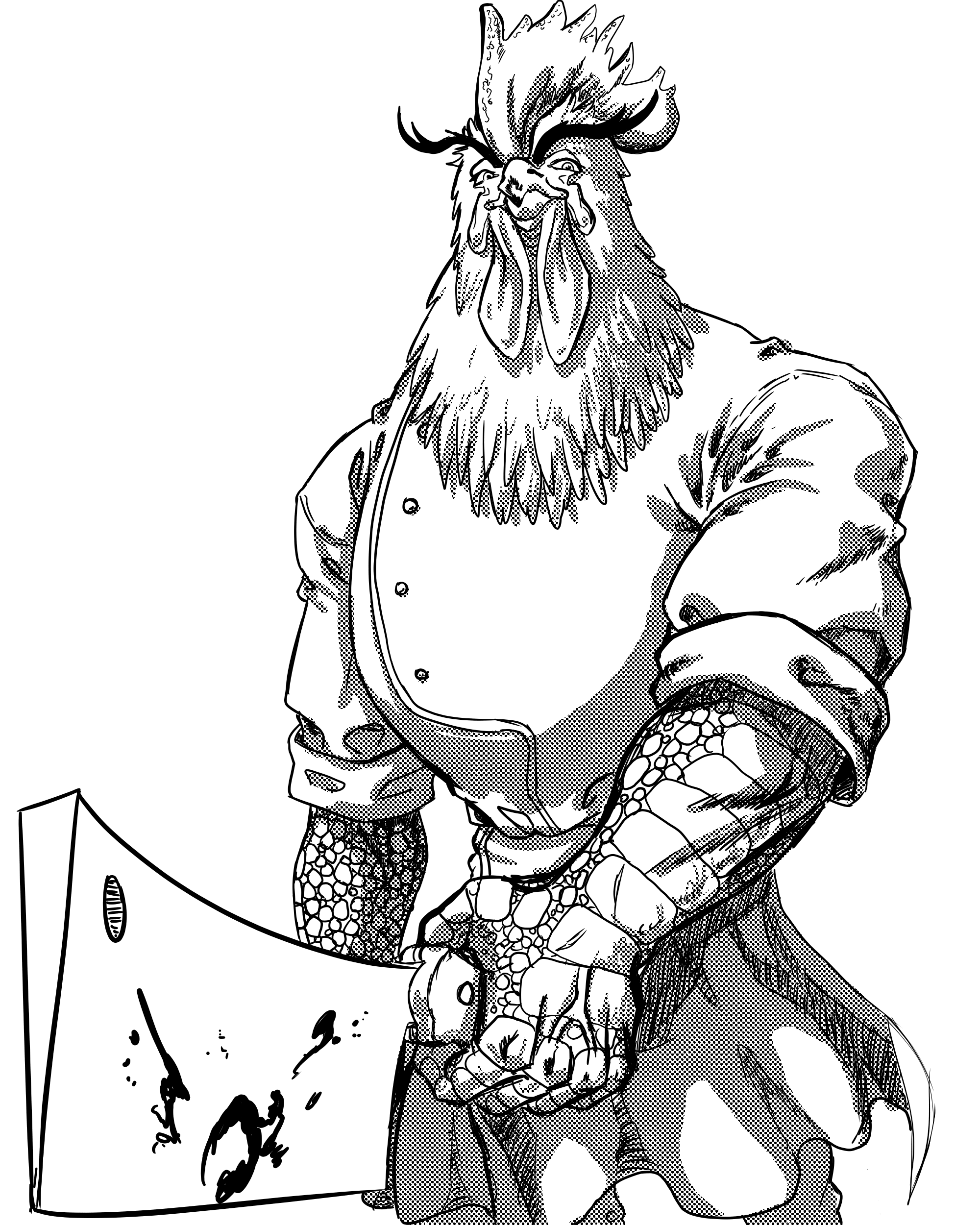 Rooster butcher Leosimoes - Illustrations ART street