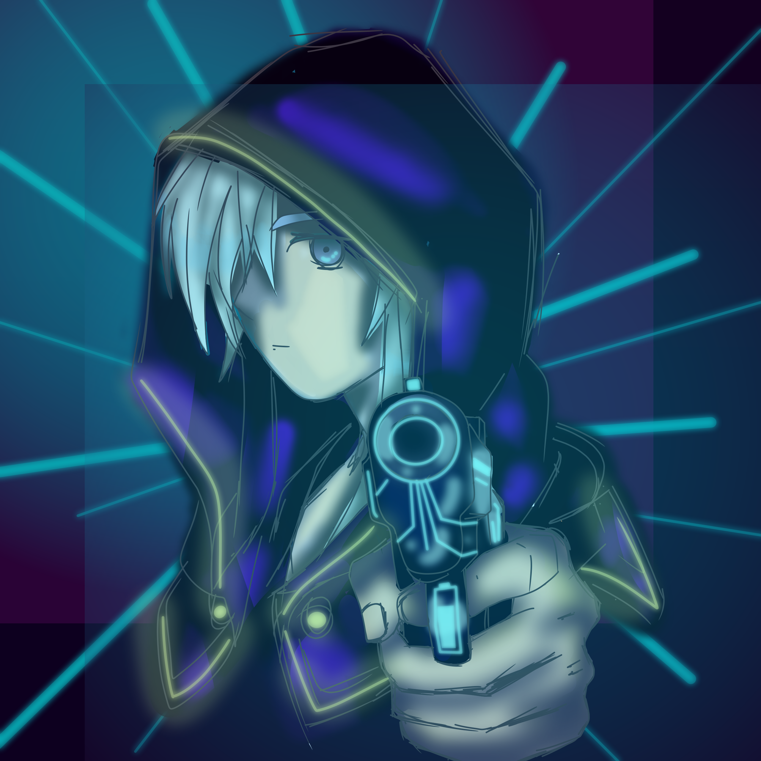Anime Guy With Gun