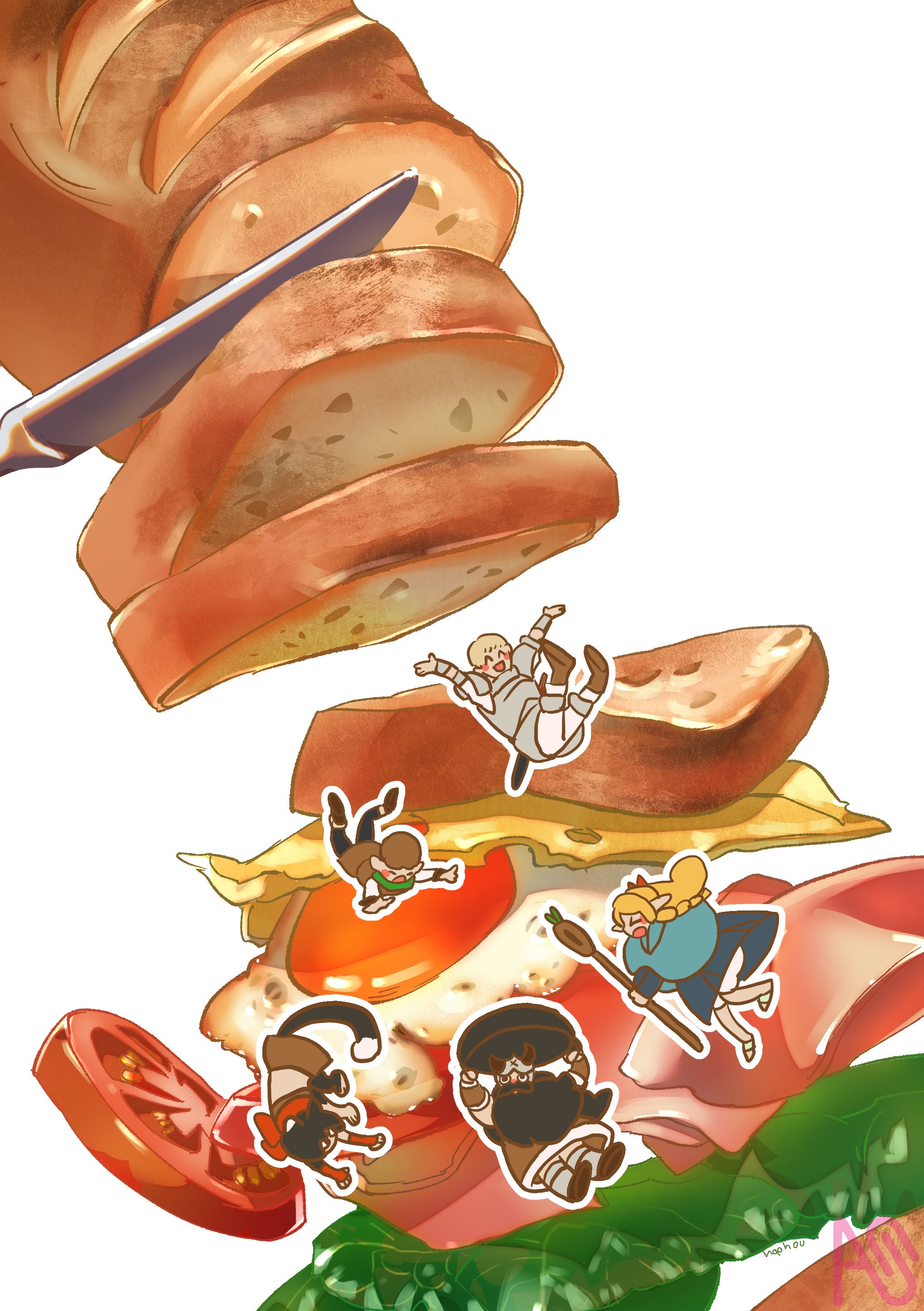 Laios's party and sandwich Hqohou - Illustrations ART street