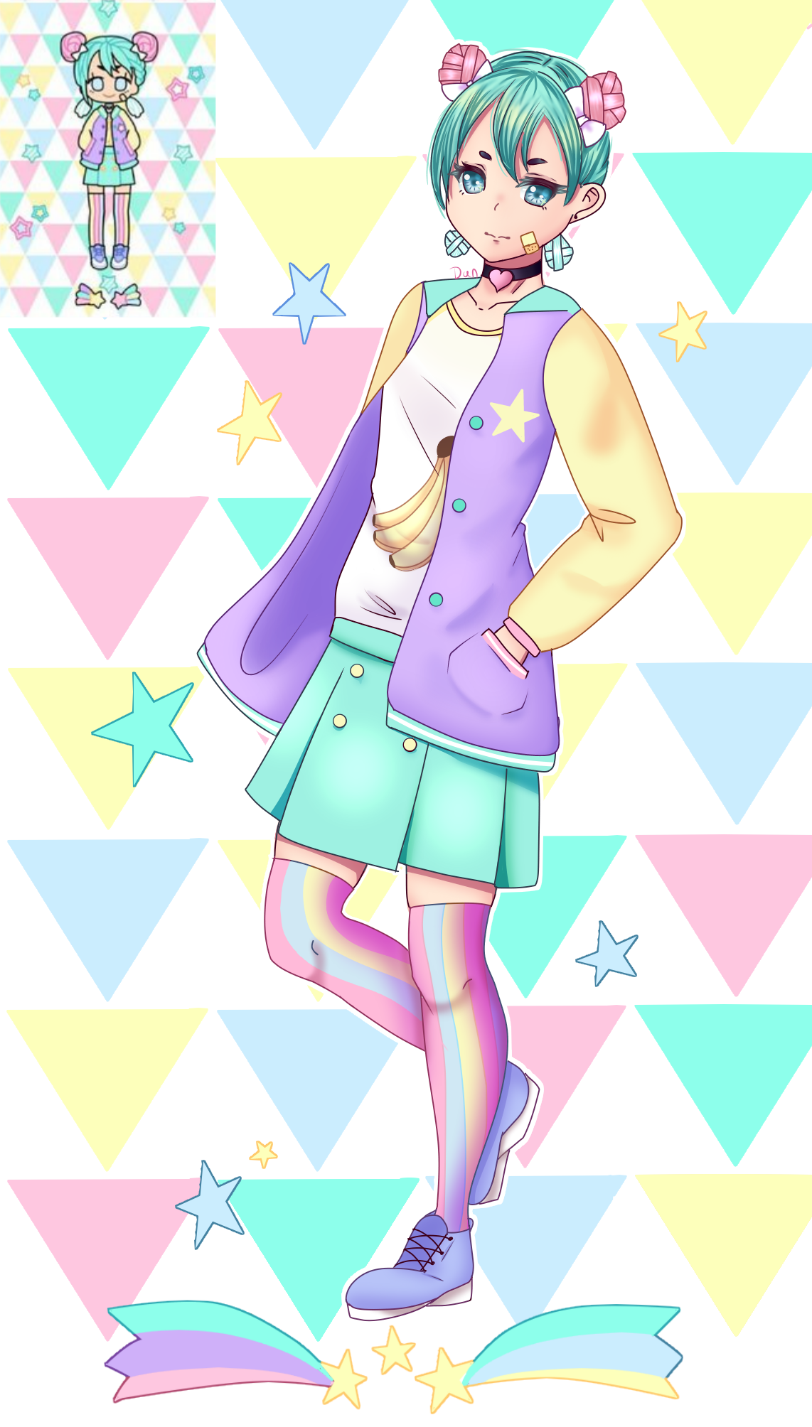 pastel girl Challenger Danichan;v - Illustrations ART street