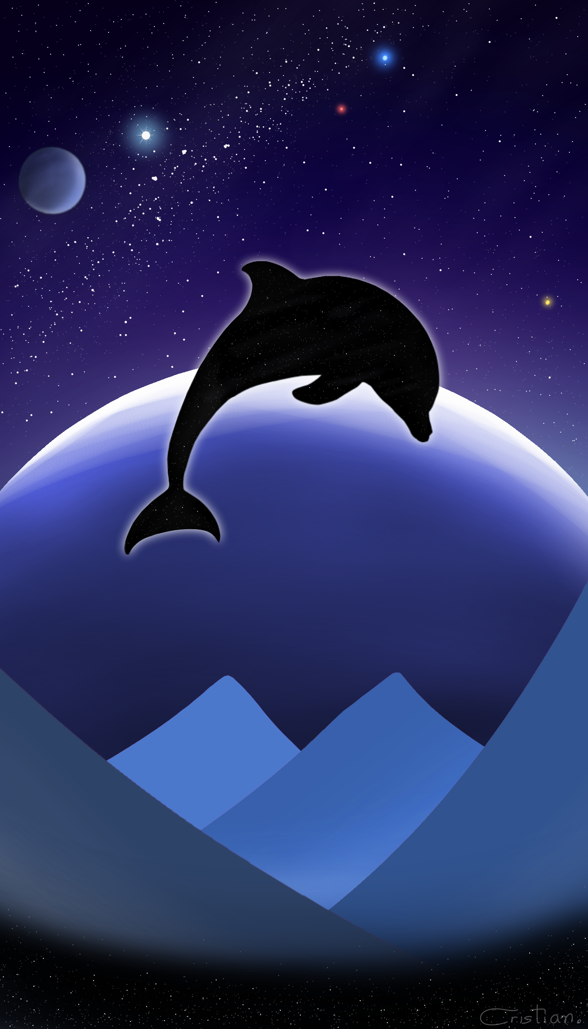 Cosmic Dolphin Cristian - Illustrations ART street