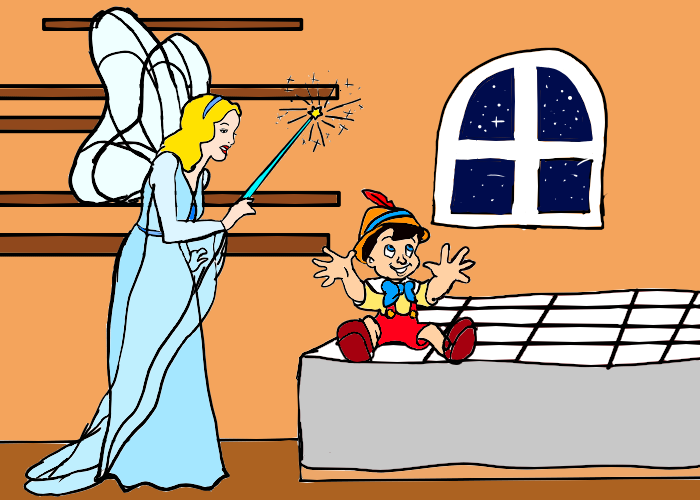 Pinocchio and Blue Fairy Wcharles - Illustrations ART street