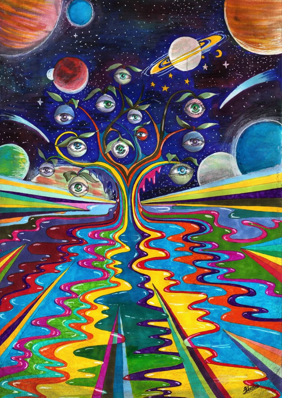 Psychedelic Cosmonaut mieenn - Illustrations ART street
