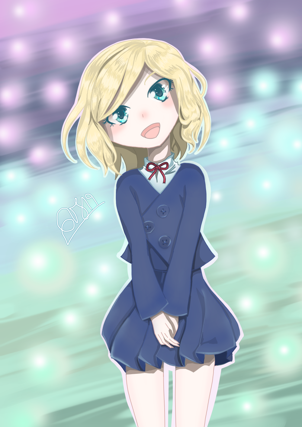 Rochi Wearing School Uniform Hikari - Illustrations ART street