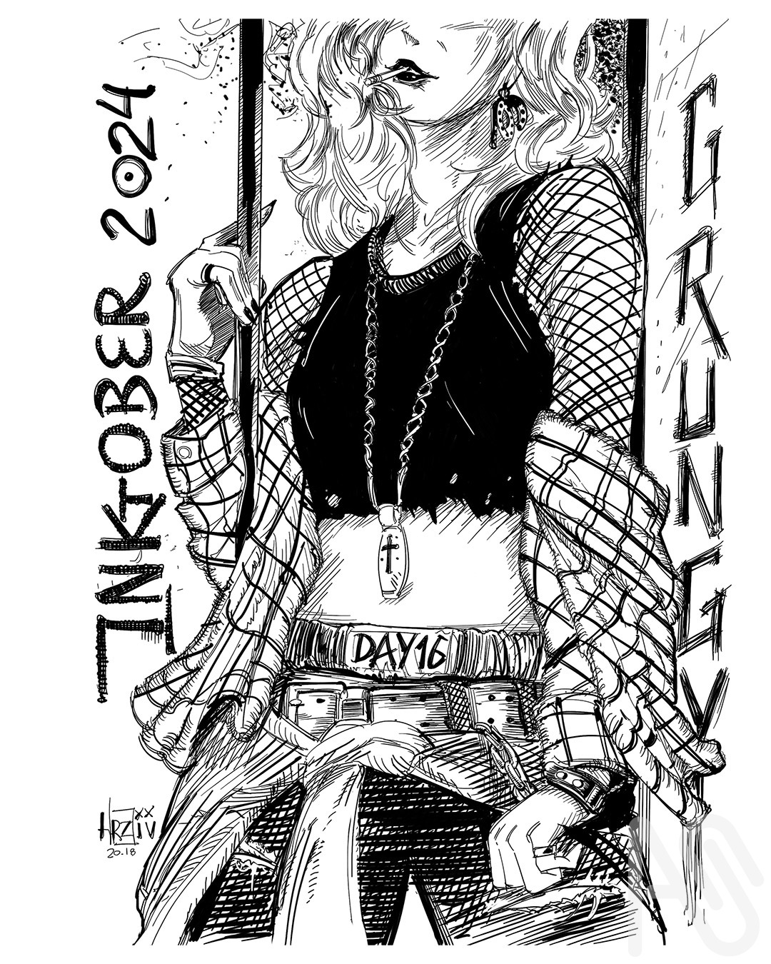 [Inktober 24] 16 - Grungy HRZGraph - Illustrations ART street