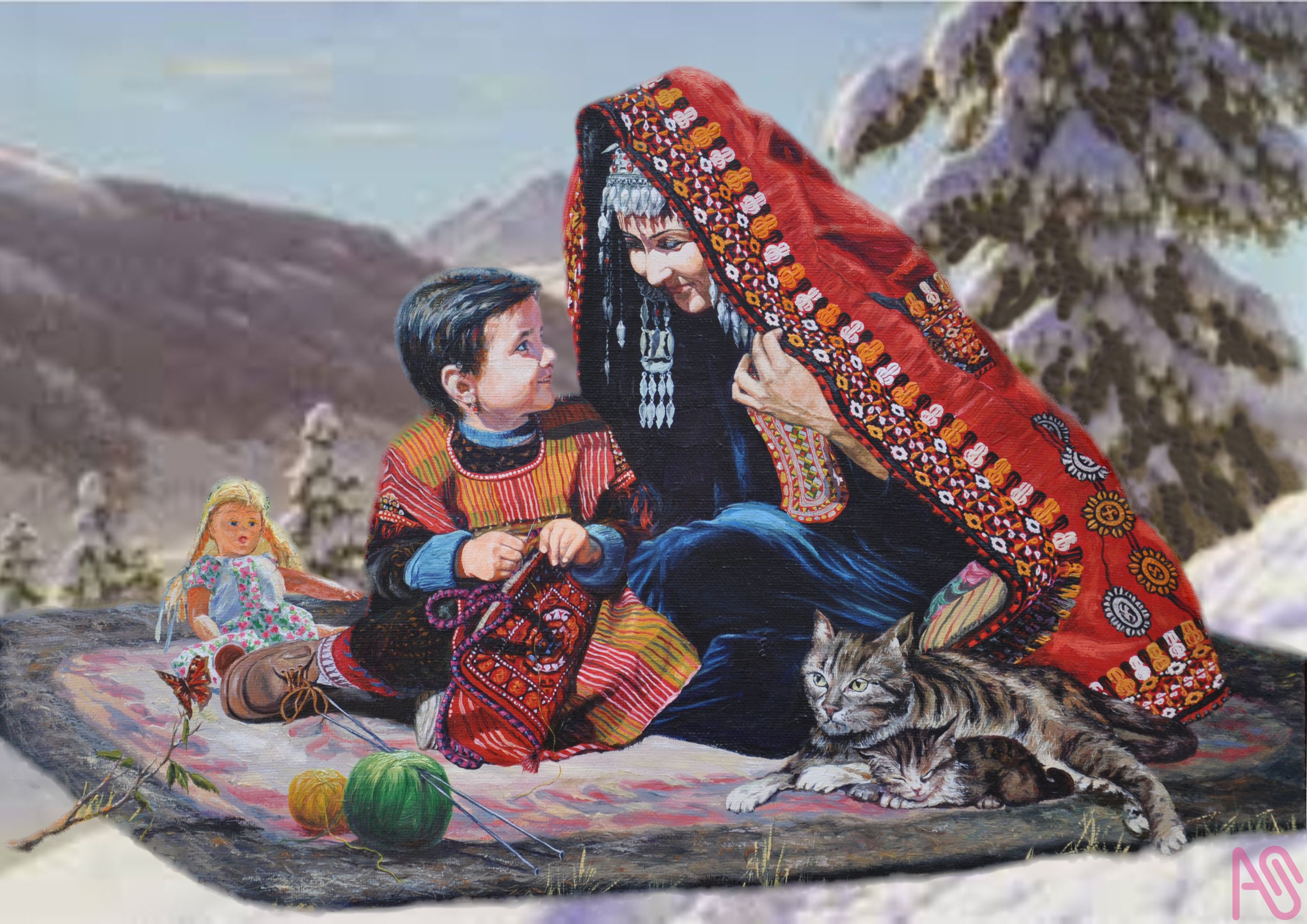 Winter in the Turkmenistan Yakub - Illustrations ART street