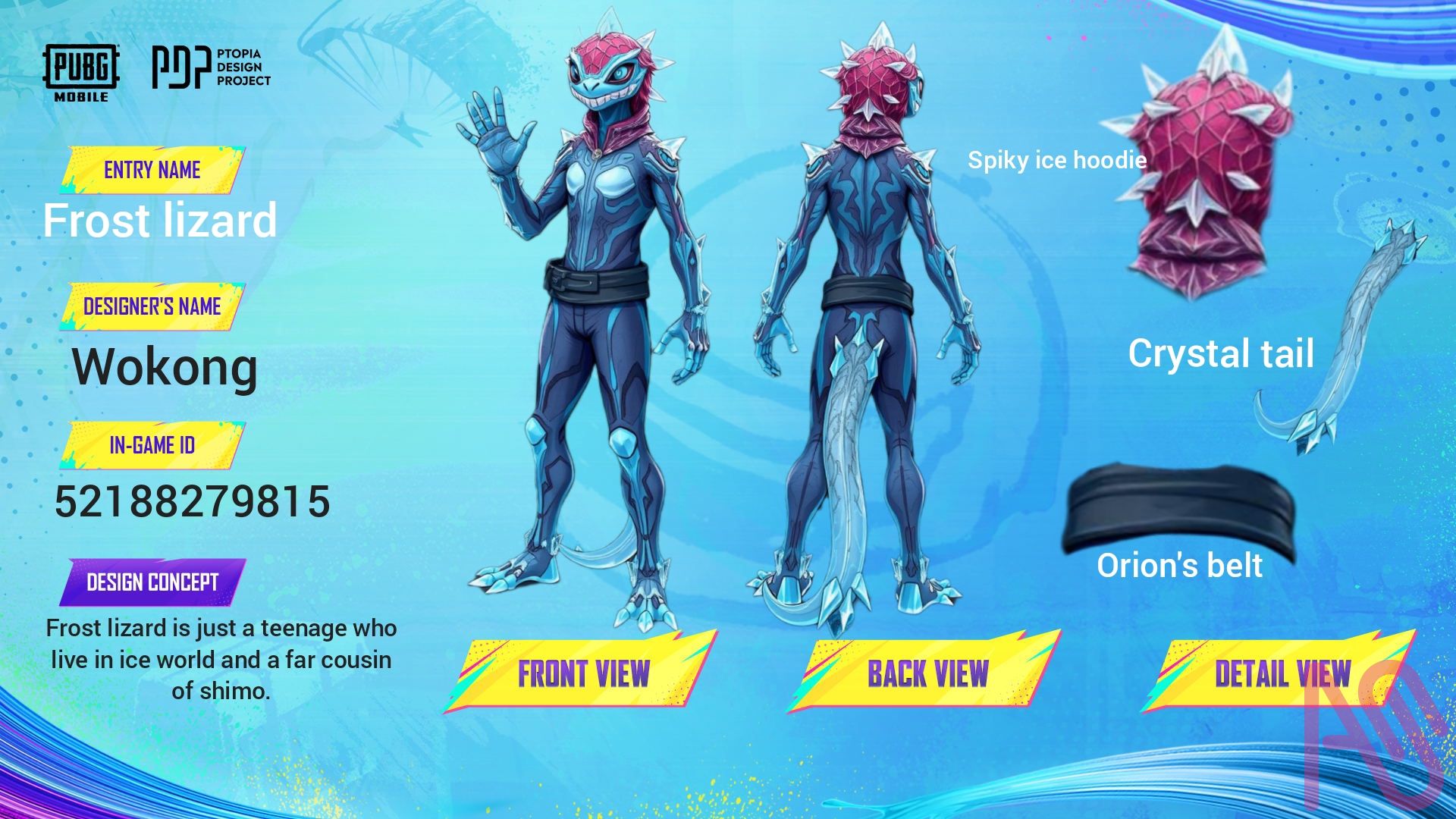 Frost lizard,(Ice Theme )PUBG の氷のコンセプト Wokong - Illustrations ART street