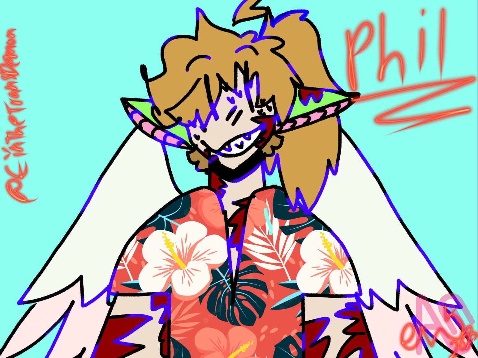 Ph1lza but with ponytail EinTheTransDemon - 插图 ART street