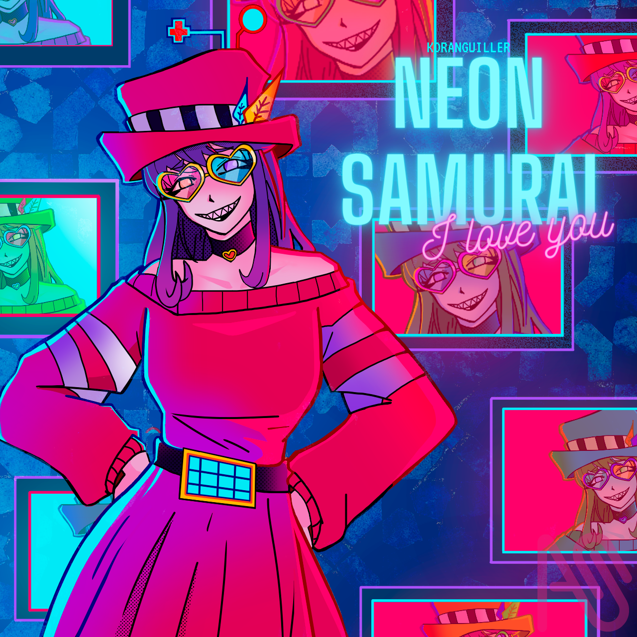 NEON SAMURAI Koran - Illustrations ART street