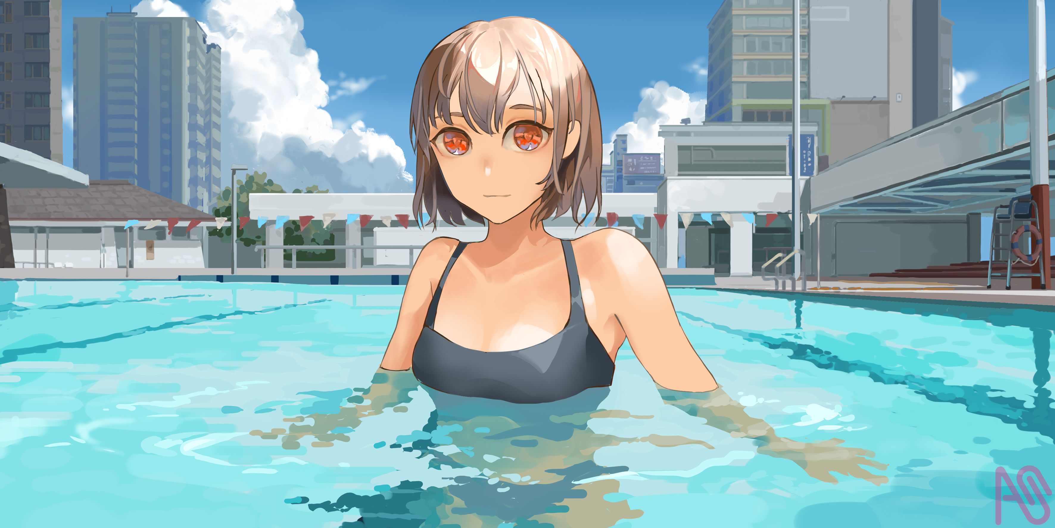 Daytime in summer (360 panoroma) そも(Polynis) - Illustrations ART street