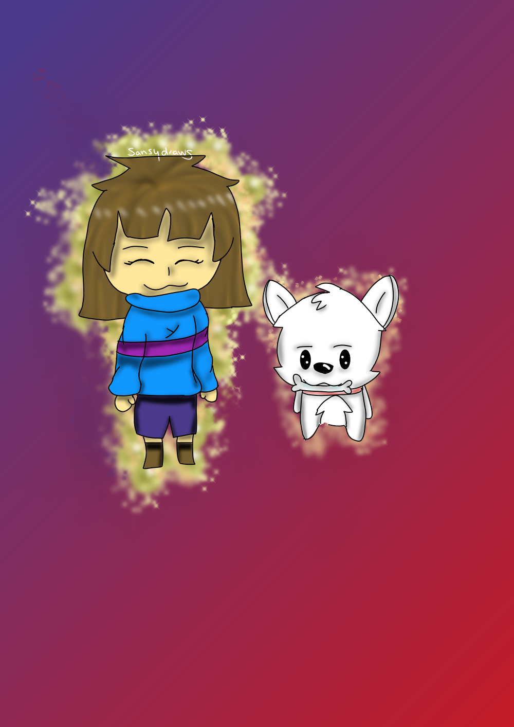 undertale Frisk & Toby Sansydraws - 插图 ART street