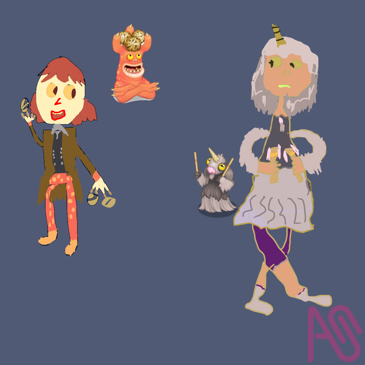 Human yuggler and tapricorn Sofia The Warrior 🤺🪻 - Illustrations ART street